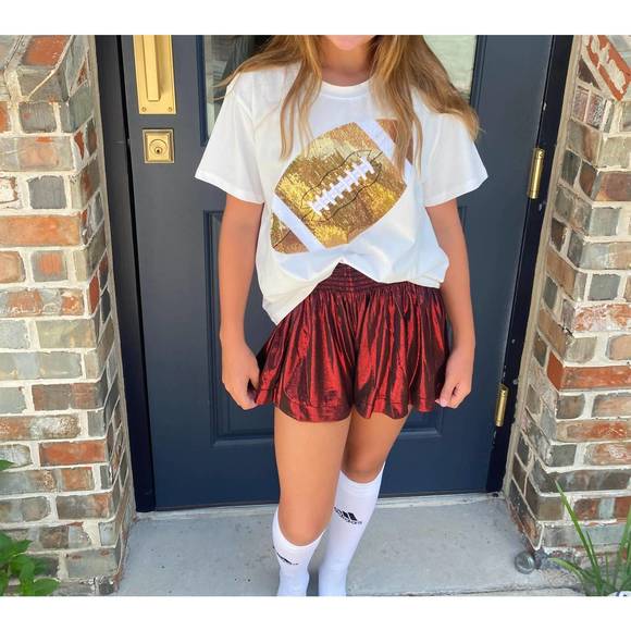 QUEEN OF SPARKLES | Shirts & Tops | New Queen Of Sparkles Juniors Gold Football Top In White ...